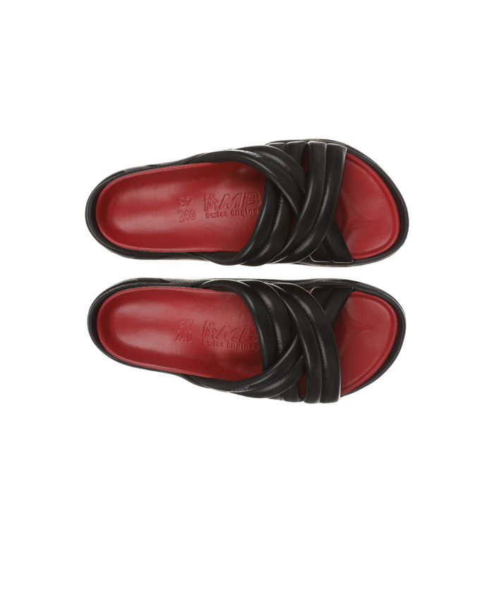 MBT Mio Black/Red Womens Recovery Slides | Free Express Shipping